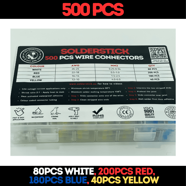 Solder Connectors 500/100pcs Solder Seal Wire Connector Kit ...